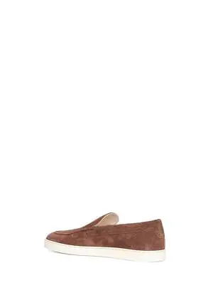Brunello Cucinelli Tobacco Chevron-effect Suede Loafer Sneakers - Multicolor