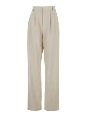 Saint Laurent Wool Pants With Belt Loops - Multicolor