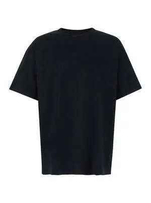 Givenchy Black Crewneck T-shirt With Logo Lettering Detail In Cotton - Multicolor