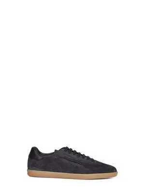 Zegna Dark Blue Suede Low-top Sneakers - Multicolor