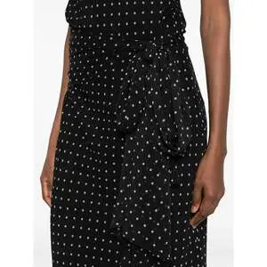 ROTATE BY BIRGER CHRISTENSEN High Neck Sleeveless Polka Dot Maxi Dress