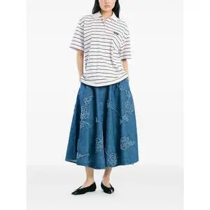 ROTATE BY BIRGER CHRISTENSEN Striped Polo Shirt With Logo Patch