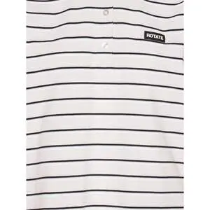 ROTATE BY BIRGER CHRISTENSEN Striped Polo Shirt With Logo Patch
