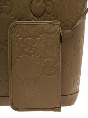 Gucci Leather Tote Bag With All-over Gg Jumbo Motif