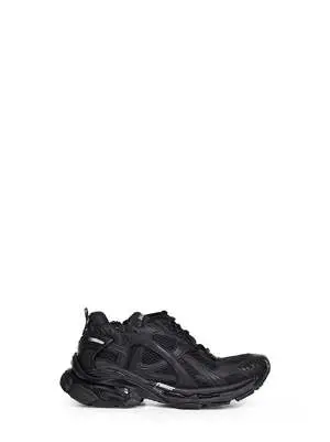 Balenciaga Matte Black Mesh And Nylon Runner Sneakers