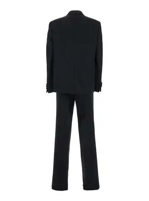 Gucci Black Double-breasted Suit With G Detail In Wool