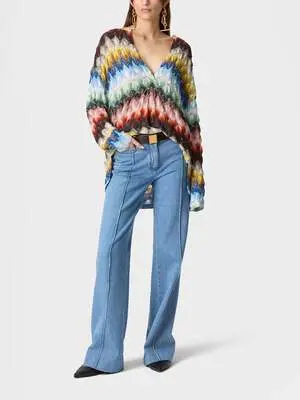 Missoni Chevron Knit V-neck Blouse