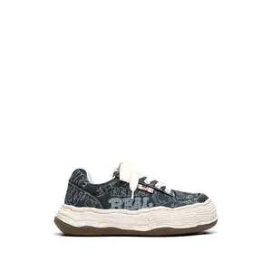 Mihara Yasuhiro MAISON MIHARA YASUHIRO Low-Top Canvas Trainers With All-Over Print Blue
