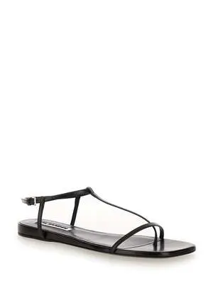 JIL SANDER Leather Sandals With Ankle Buckle - Multicolor
