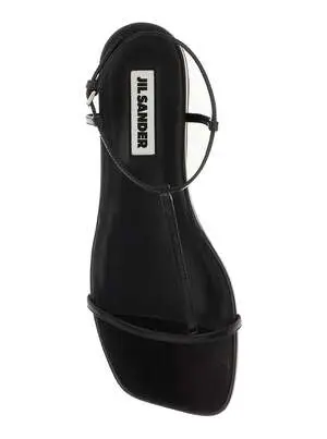 JIL SANDER Leather Sandals With Ankle Buckle - Multicolor