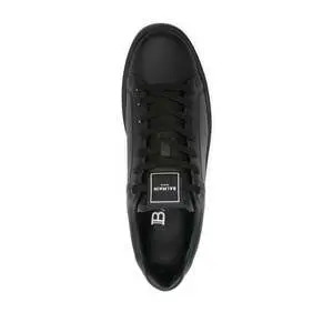 Balmain Calf Leather Lace-up Low-top Sneakers - Black