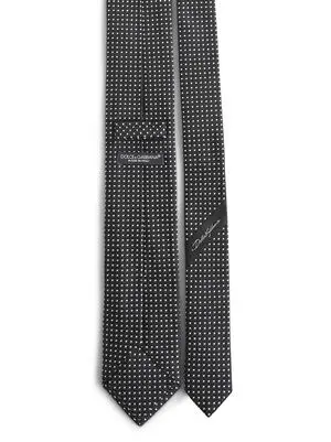 Dolce & Gabbana Black Jacquard Silk Martini Tie