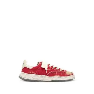 Mihara Yasuhiro Distressed Lace-up Low-top Trainers - Red