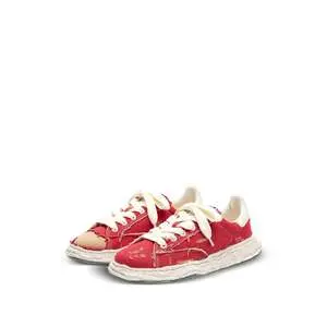 Mihara Yasuhiro Distressed Lace-up Low-top Trainers - Red