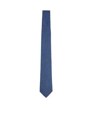 FERRAGAMO Silk Tetris Print Neck Tie - Multicolor