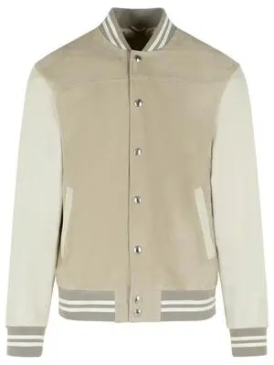 Eleventy Grey Sheepskin And Leather Bomber Jacket - Gray