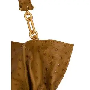 Balmain Shoulder Bag With Gold-tone Hardware And Buckle Detail - Brown