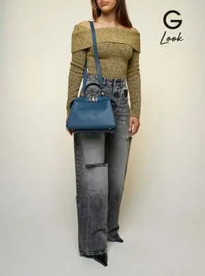 Fendi Peekaboo Iseeu Small Leather Handbag With Shoulder Strap - Multicolor