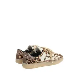 Amiri Leopard Print Glitter Detail Lace-up Sneakers