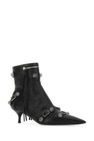 Balenciaga Leather Cagole Ankle Boots