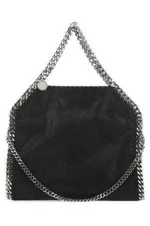 Stella McCartney Shaggy Deer Mini Falabella Handbag With Chain Strap - Black