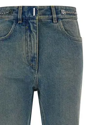 Givenchy Light Wash Bootcut Jeans With 4g Detail - Multicolor