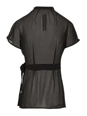 Rick Owens Silk Wrap Top - Black
