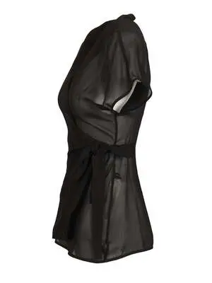 Rick Owens Silk Wrap Top - Black