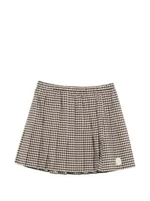 Moncler Pleated Gingham Check Skirt