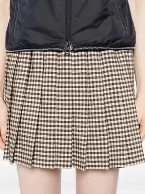 Moncler Pleated Gingham Check Skirt