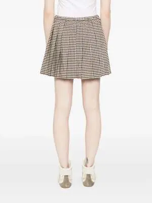 Moncler Pleated Gingham Check Skirt