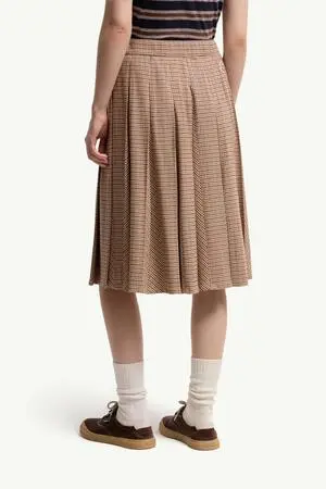 Moncler Pleated Gingham Check Skirt