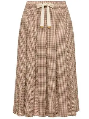 Moncler Pleated Gingham Check Skirt - Multicolor