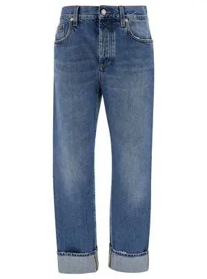 Gucci Light Blue Denim Jeans With Horsebit Detail - Multicolor