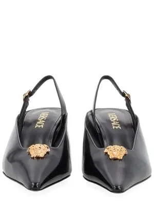 Versace Slingback Pumps With Medusa Hardware