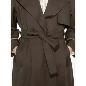Max Mara Trench Coat With Epaulettes And Belt - Green