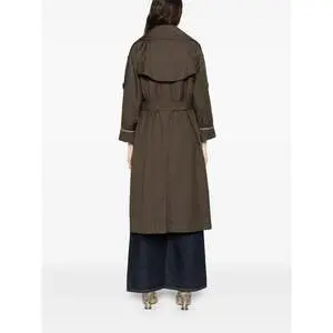 Max Mara Trench Coat With Epaulettes And Belt - Green