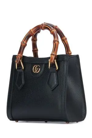 Gucci Calfskin Handbag With Bamboo Handles