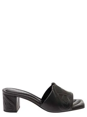 Alexander McQueen Padded Leather Slip-on Sandals With Embossed Logo - Multicolor