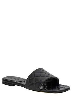 Bottega Veneta Amy Intrecciato Leather Slide Sandals - Black