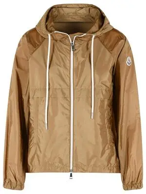Moncler Coquelicot Hooded Technical Nylon Jacket - Brown