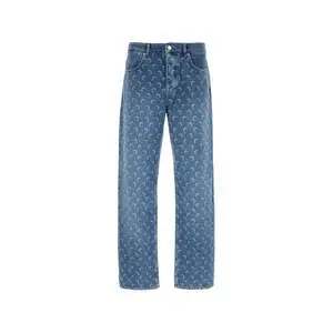 MARINE SERRE Moon Print Straight Leg Jeans - Blue