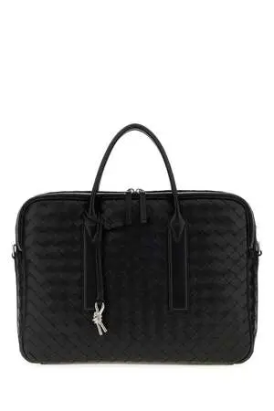 Bottega Veneta Bottega Veneta Leather Getaway Briefcase Black