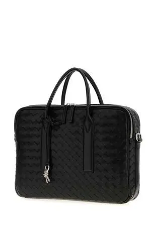 Bottega Veneta Leather Getaway Briefcase - Black