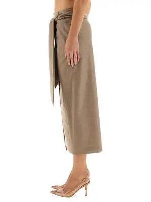 Max Mara Bingo Wrap Skirt In Cashmere Blend - Cream