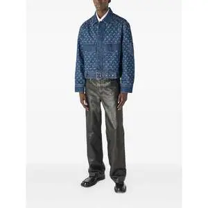 MARINE SERRE Denim Jacket With Crescent Moon Print