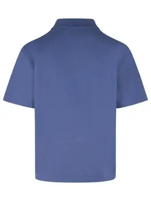 Moncler Polo Shirt In Cotton - Blue