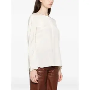 Max Mara Silk Spandex Blend Long Sleeve Blouse