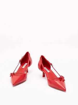 Prada Leather Pumps With Bow Detailing