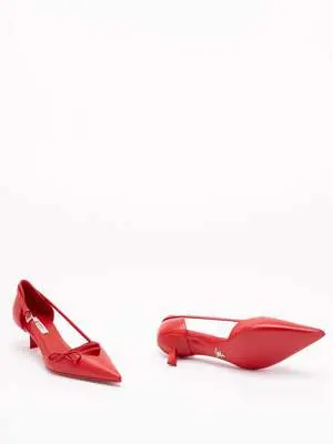 Prada Leather Pumps With Bow Detailing